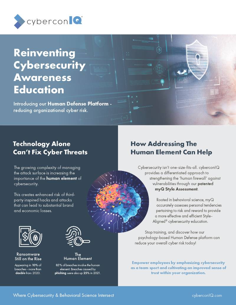 Download cyberconIQ Human Defense Platform & Services Introduction